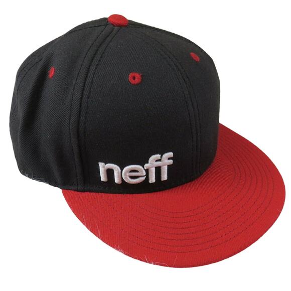 Neff | Accessories | Neff Spellout Logo Black Red Snapback Hat | Poshmark
